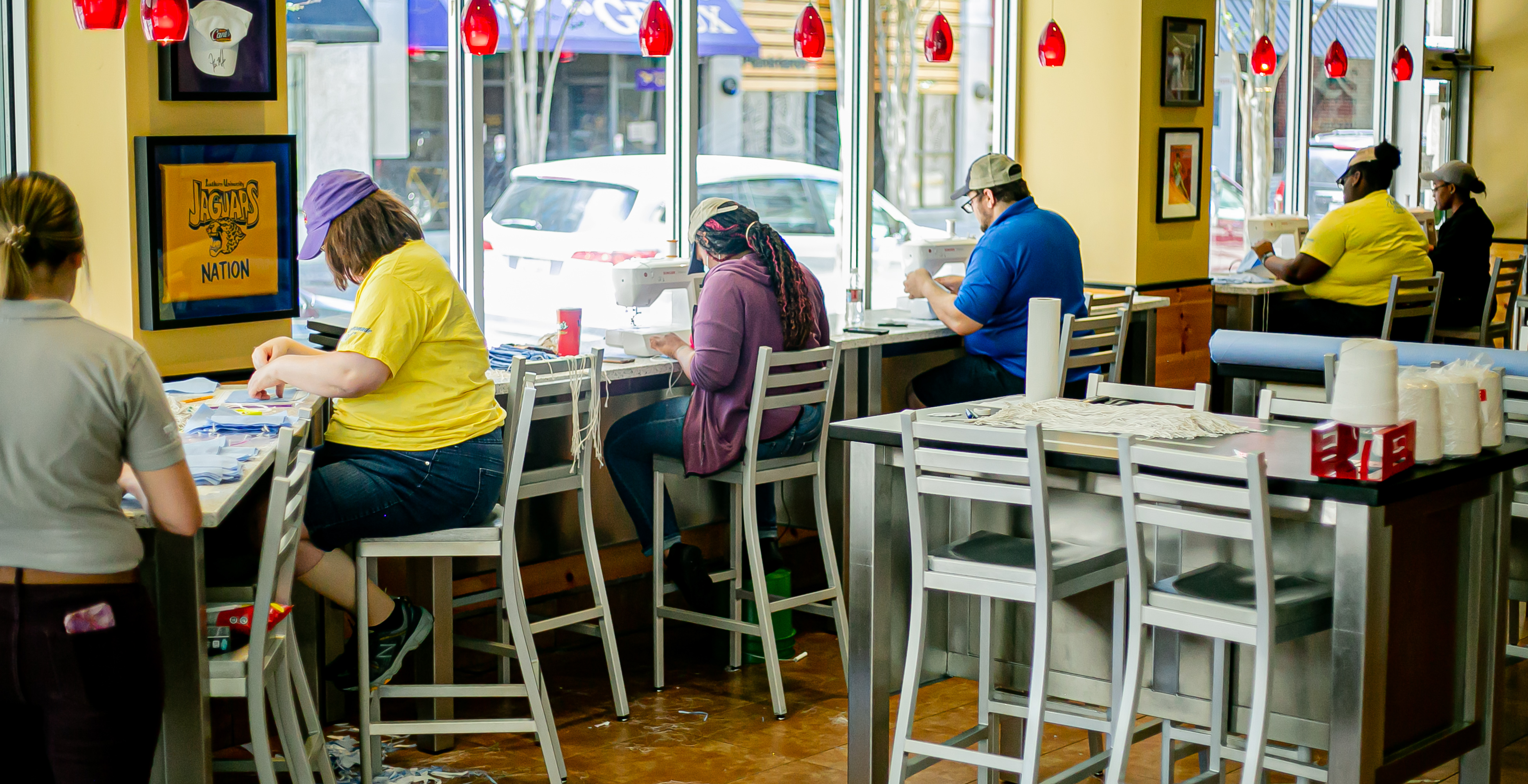 Raising Cane's employees sew masks for local health care facilities ...