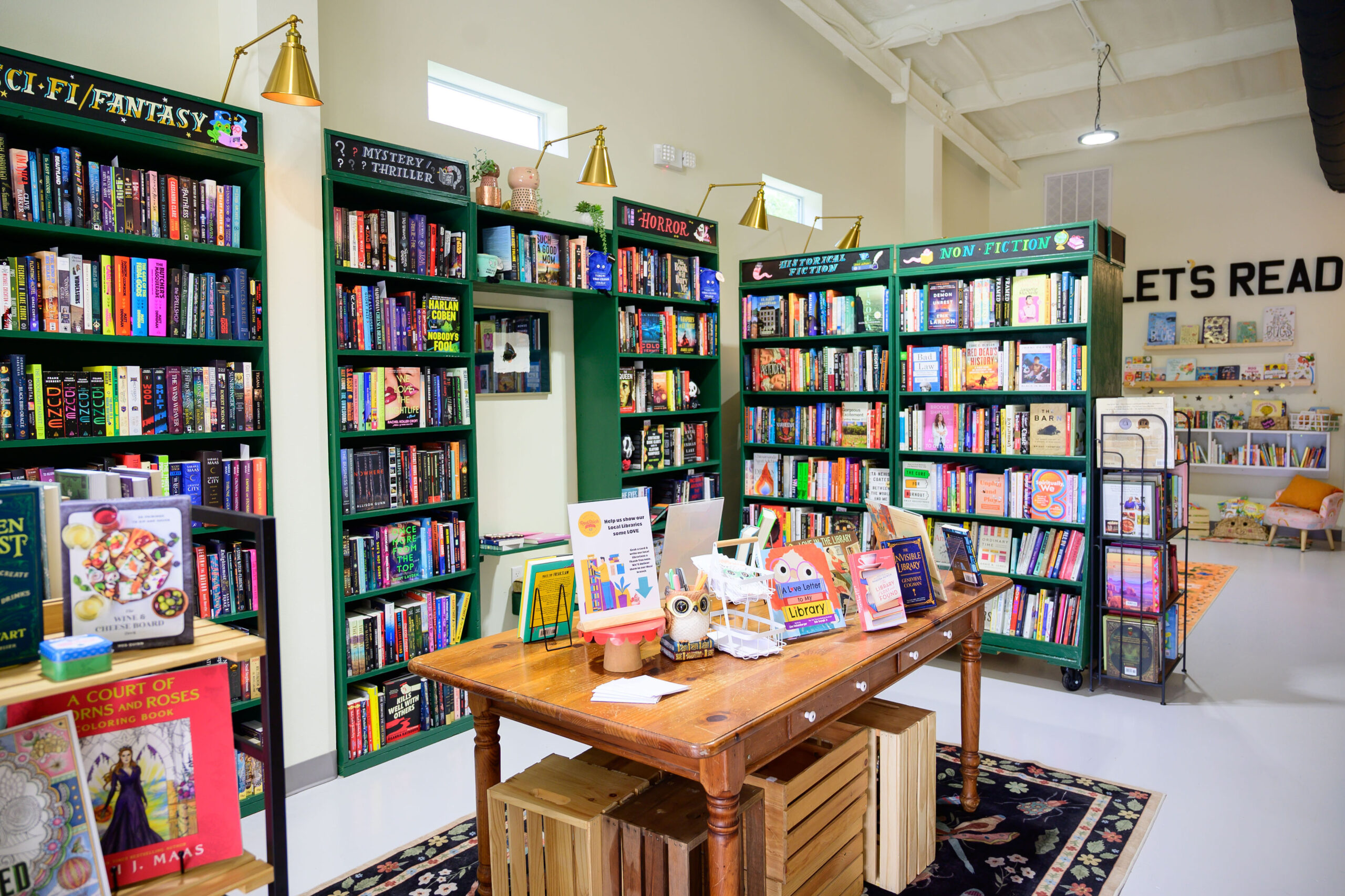 Inside Red Stick Reads' new, larger home, with a coffee bar, cozy ...